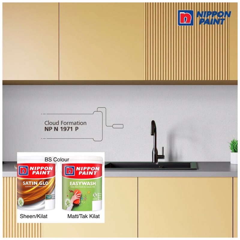 5L Nippon Paint Interior Satin Glo Sheen & Easy Wash Matt N 1971P ...