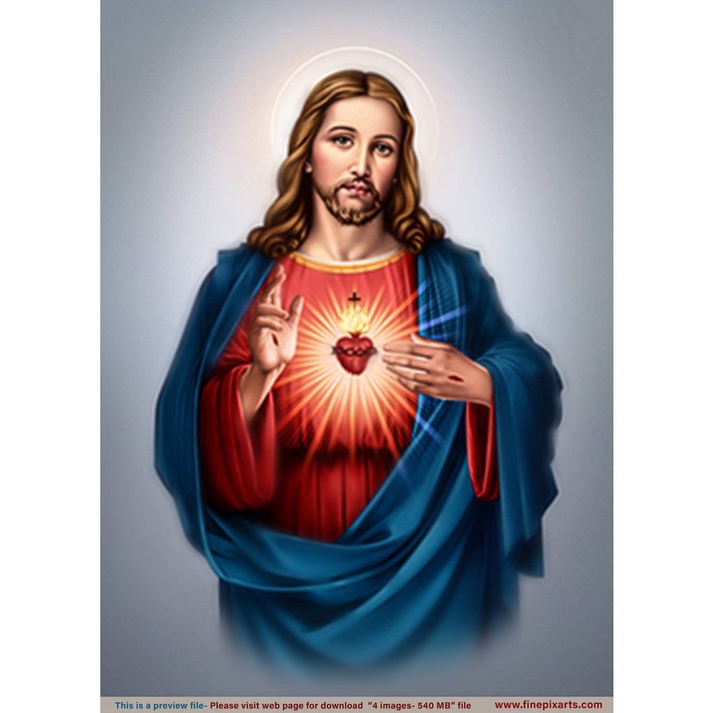 Holy Picture Jesus Mother Mary Holy Family Sacred Heart No Frame ...