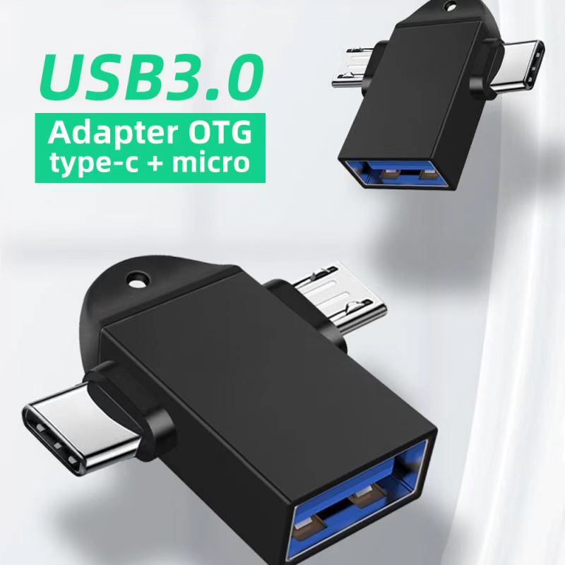 Android Type-C 2-in-1 OTG Adapter Cable USB 3.0 Type-C OTG Cable Adapter Micro USB OTG Converter ...