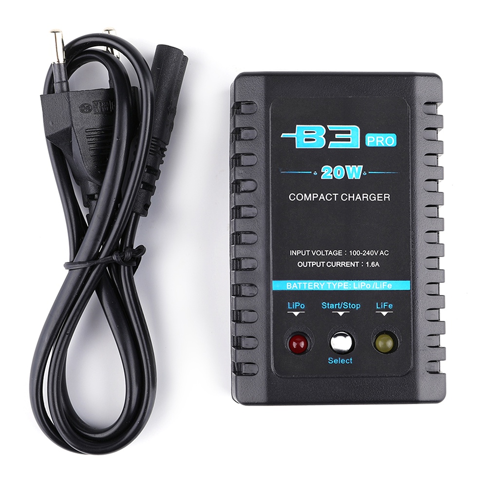 B3 20W RC Compact Charger 2S 3S Lipo Battery Adapter + Power Supply ...