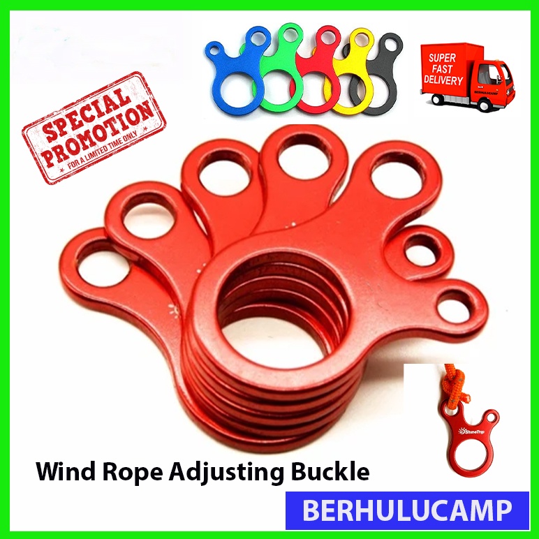 (6pcs) 3 Holes Tent Rope Runners Wind Rope Fastener Guy Line Tensioners ...