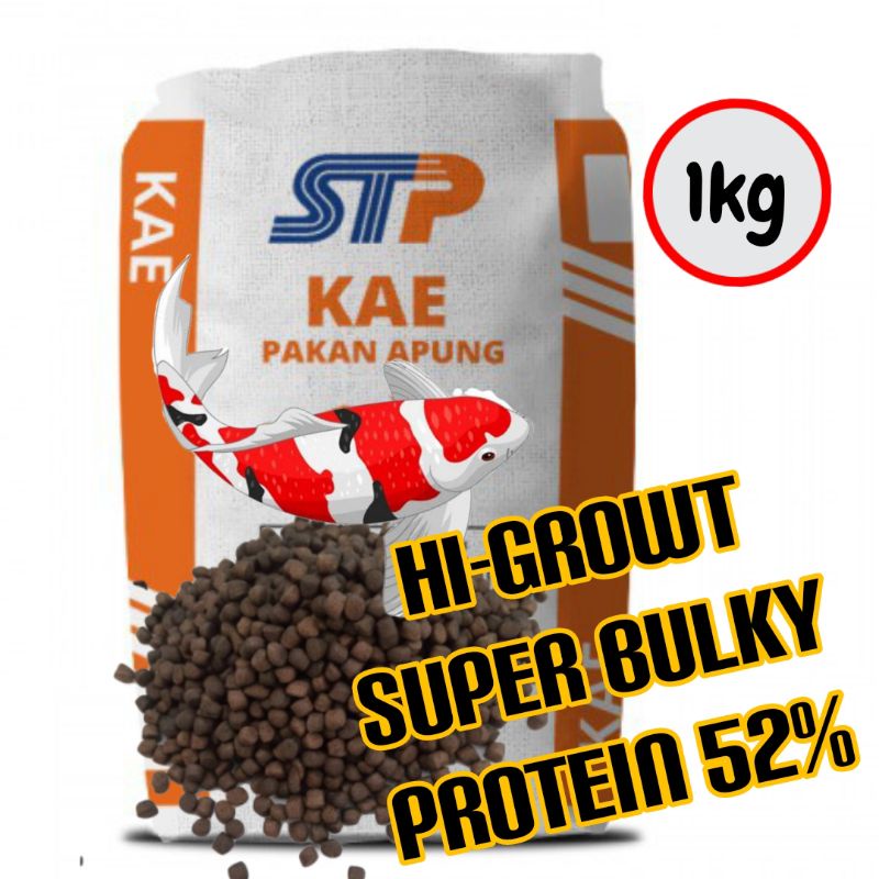 Kae pellets Super Bulky fish food floating feed 1kg STP KAE protein 50% ...