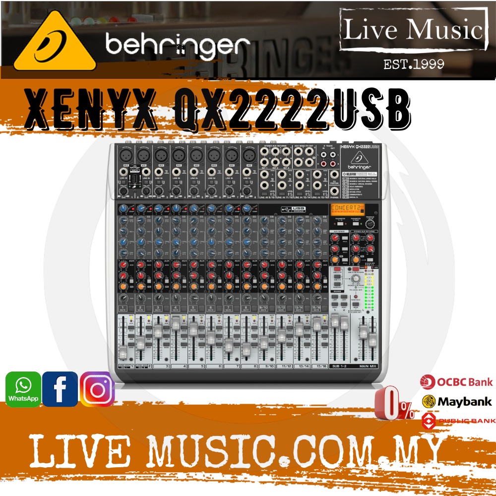 Behringer XENYX QX2222USB Mixer with USB and Effects ( XENYXQX2222USB ...