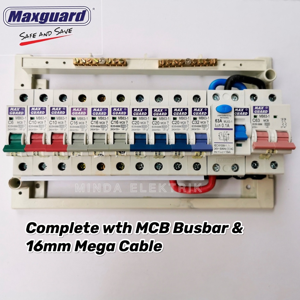 DB Box 14way (Full Set) Maxguard 1P MCB 6A -32A Distribution board ...