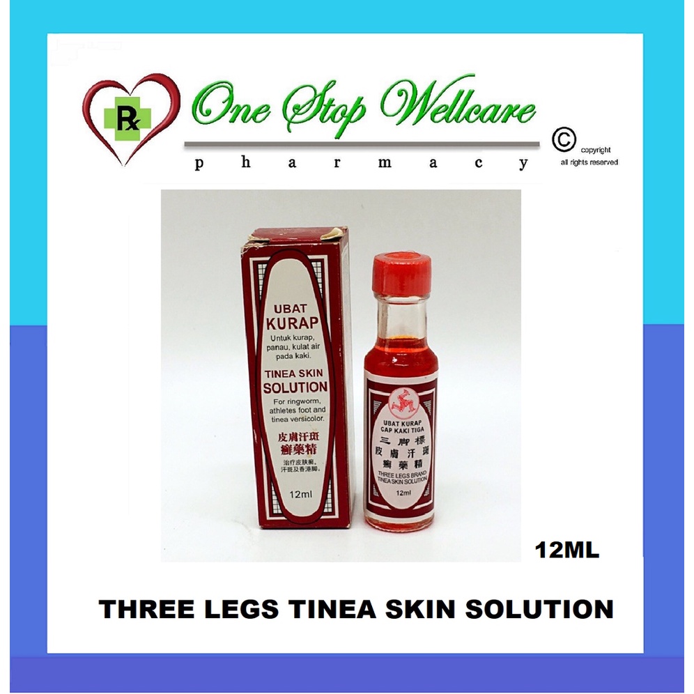 THREE LEGS TINEA SKIN SOLUTION 12ML (EXP: 07/2027) | Shopee Malaysia