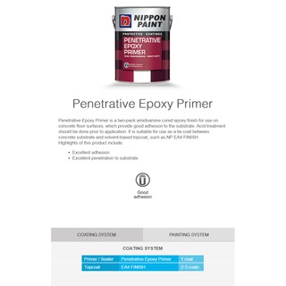5L PENETRATIVE EPOXY PRIMER NIPPON PAINT PROTECTIVE COATINGS FOR CEMENT FLOOR WALL EXTERIOR AND ...