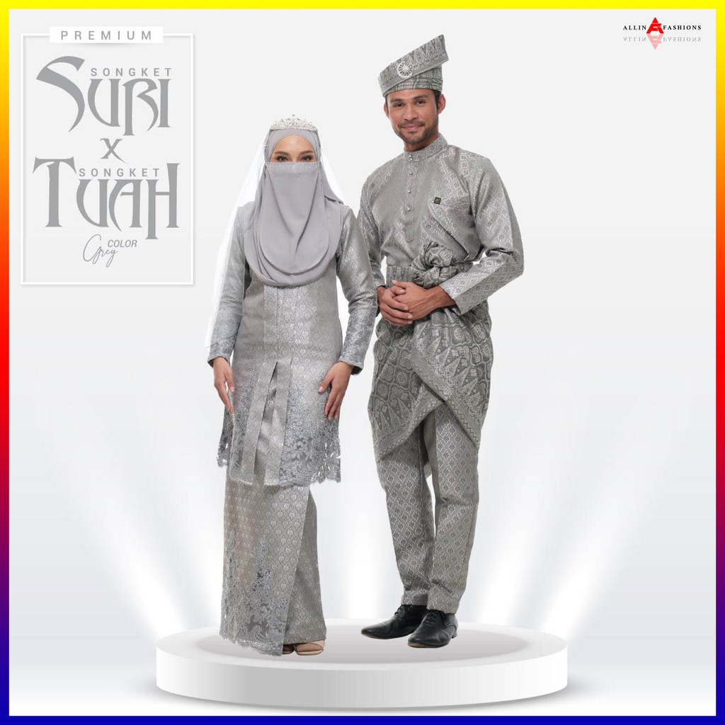 [ 12 ITEM ] Full Set Nikah Songket Suri & Baju Melayu Tuah 100% ...
