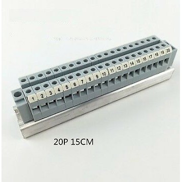Power Distribution DIN Rail Terminal Block 10P 20P 30P 40P 50P Connector 17.5A 660V JH6-1.5 ...