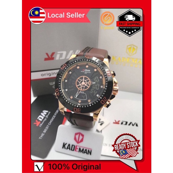 🇲🇾Ready stock🇲🇾 Kademan K9048 Big Watches for Men Multiple Time Zone ...