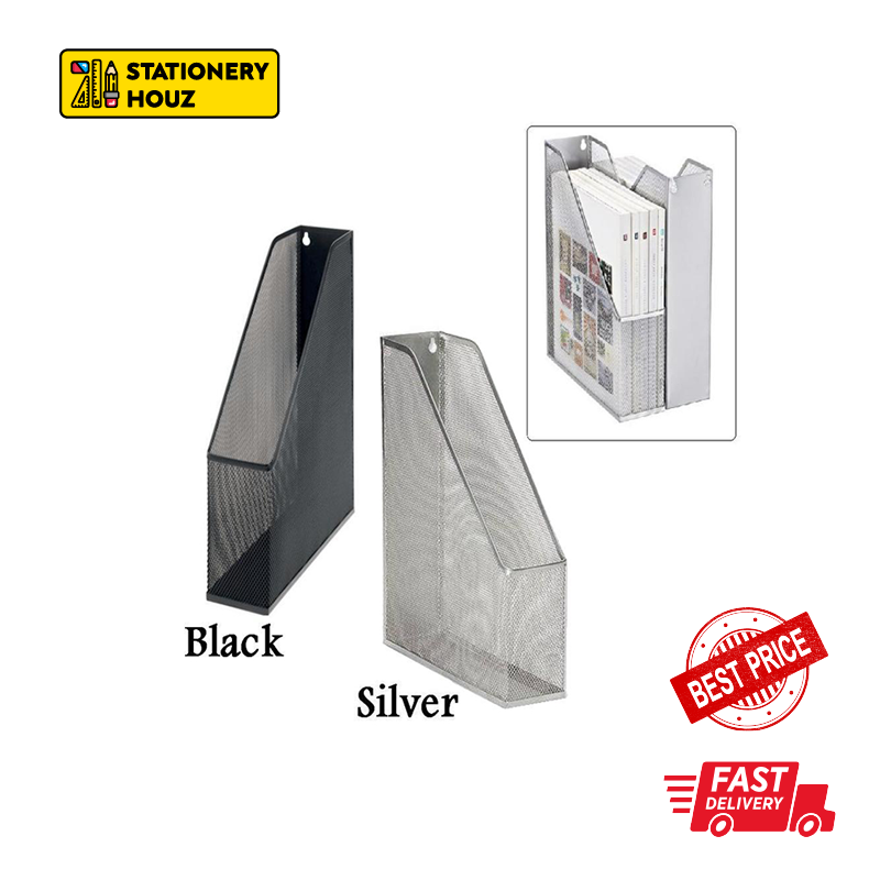 Stationery Houz DG3002 L-Shape Wire Mesh Magazine File Holder / BLACK ...