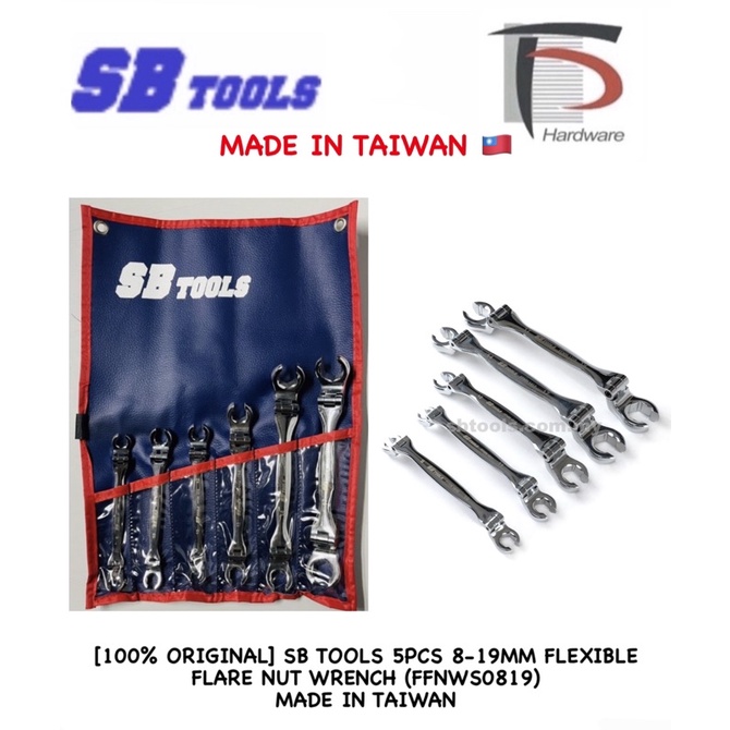 [100% ORIGINAL] SB TOOLS 5PCS 8-19MM FLEXIBLE FLARE NUT WRENCH ...