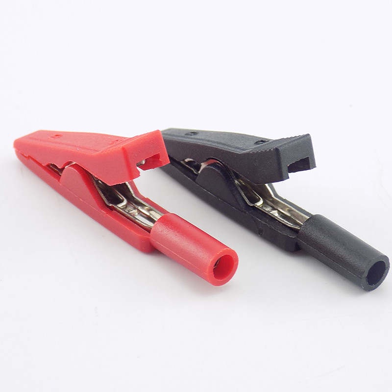 2pcs Crocodile Insulated Alligator Clip Banana Plug 2mm Connector Cable ...