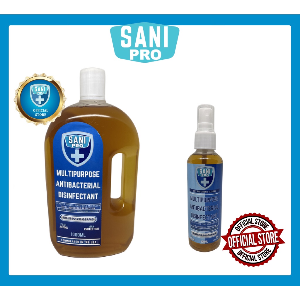 SaniPro Multipurpose Antibacterial Disinfectant Liquid (1L & 100ml ...