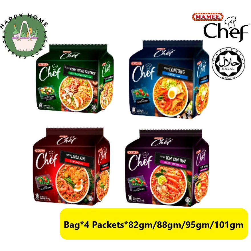 Mamee Chef Instant Noodle Lontong/Creamy Tom Yam/Curry Laksa/Spicy ...