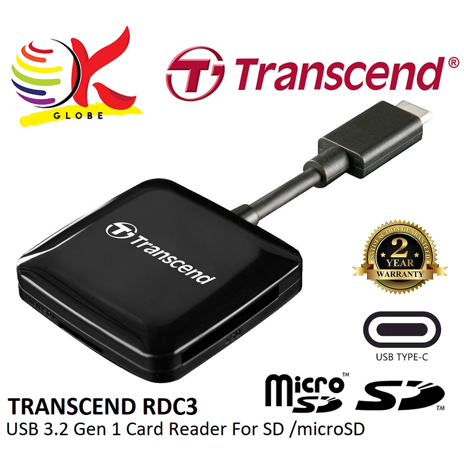 TRANSCEND RDC3 USB 3.2 GEN1 USB TYPE-C CARD READER FOR SD /MICROSD WITH ...