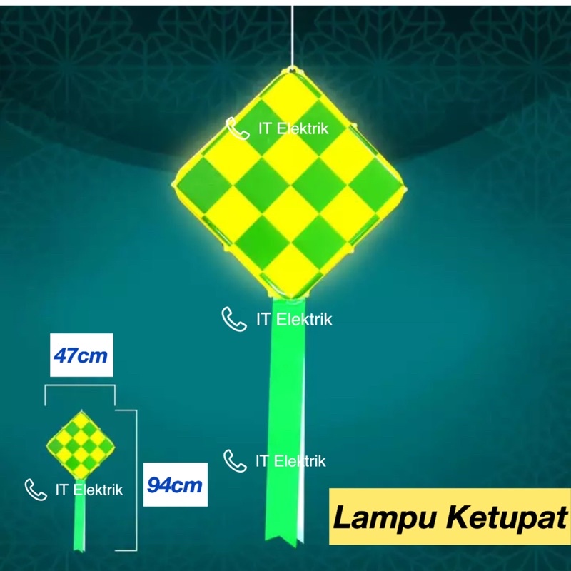 Ketupat Lampu Gantung Besar LED Lampu Hiasan Raya Ramadhan Ketupat ...