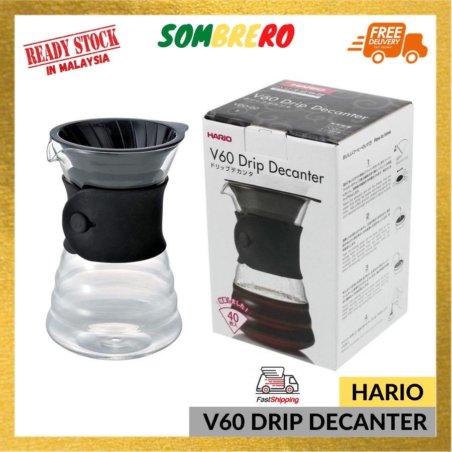 HARIO V60 DRIP DECANTER | 700ML | 1 - 4 CUPS | HEATPROOF GLASS | VDD ...
