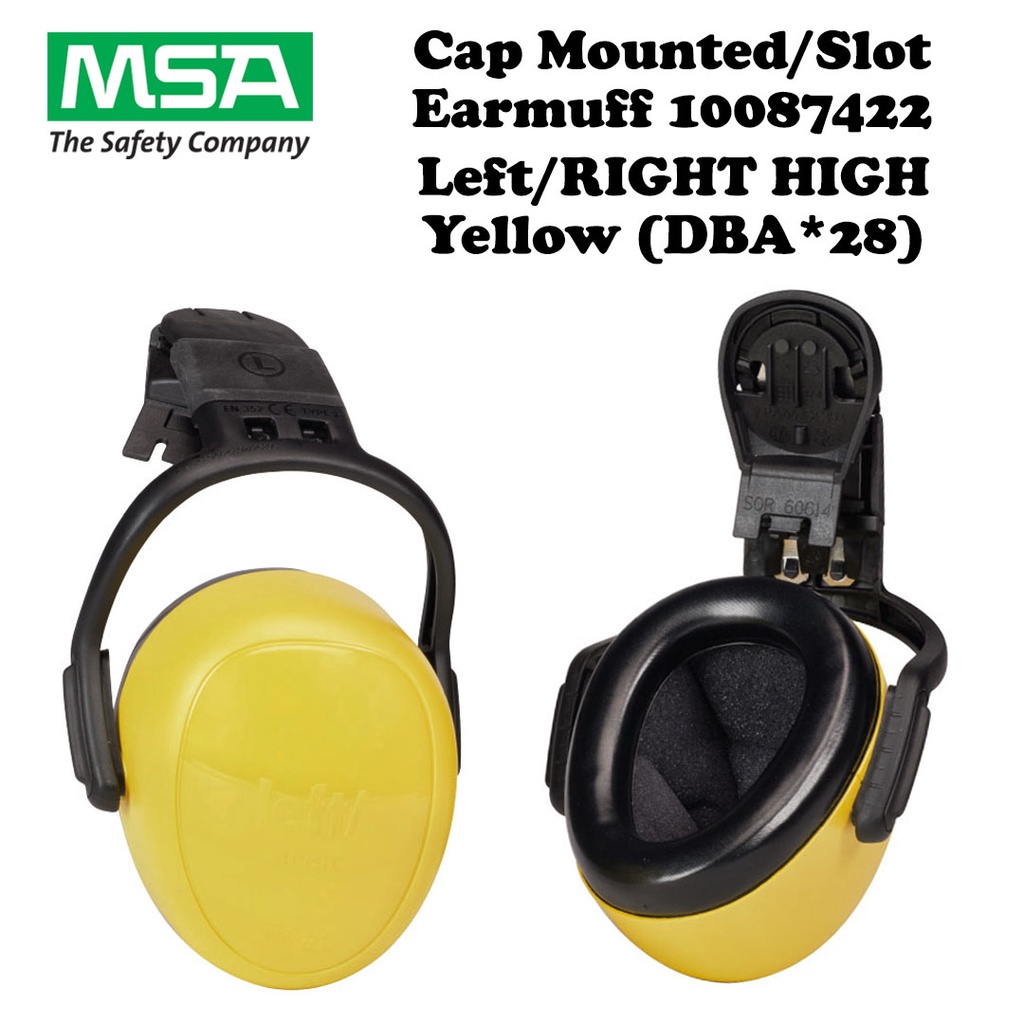MSA Cap Mounted/Slot Earmuff 10087422 Left/Right High Yellow (DBA*28 ...