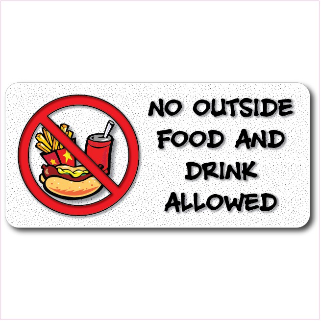 NO OUTSIDE FOOD AND DRINK ALLOWED ACRYLIC SIGN BOARD 105x220mm | Shopee ...