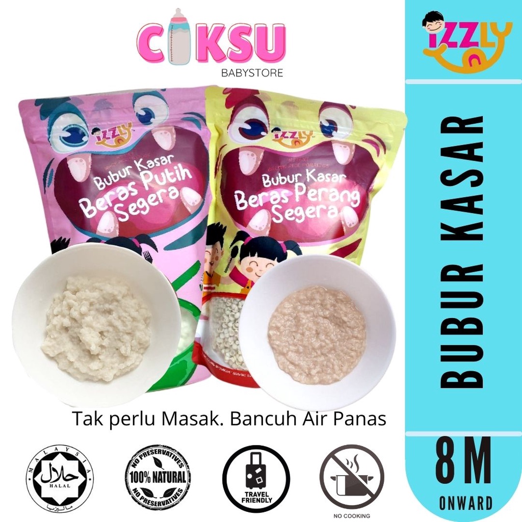 BANCUH Bubur Kasar Segera Izzly Babyfood Beras Putih Perang Travel Friendly | Shopee Malaysia
