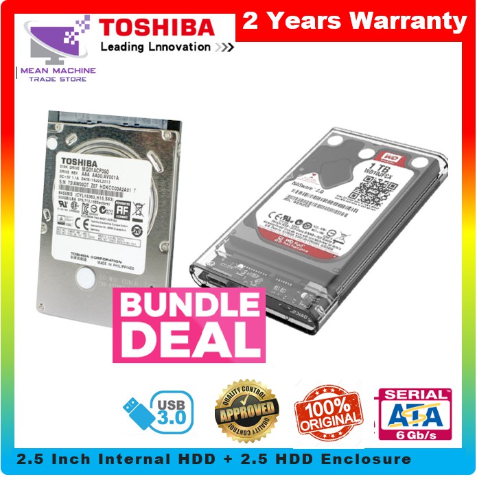 Toshiba Laptop 7mm Ultraslim HDD 500GB & 1TB 2.5'' Sata 3 (Bundle Deal ...
