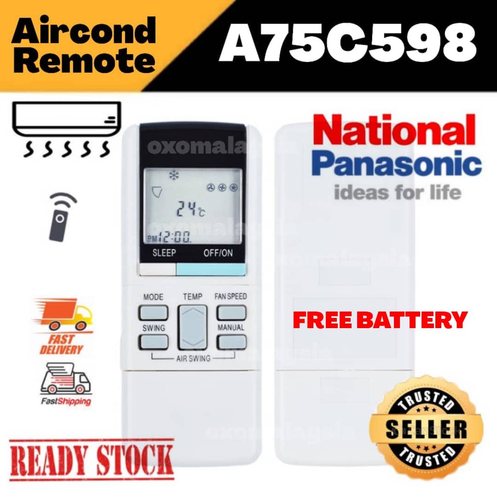 National Panasonic Air Cond Remote Control Conditioner A75C598 A75C569 ...