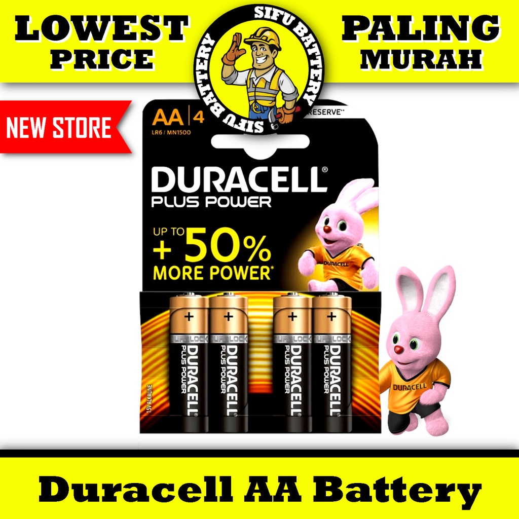 AA Battery Duracell PLUS POWER (4Pcs) Value Pack Alkaline Battery LR6 ...