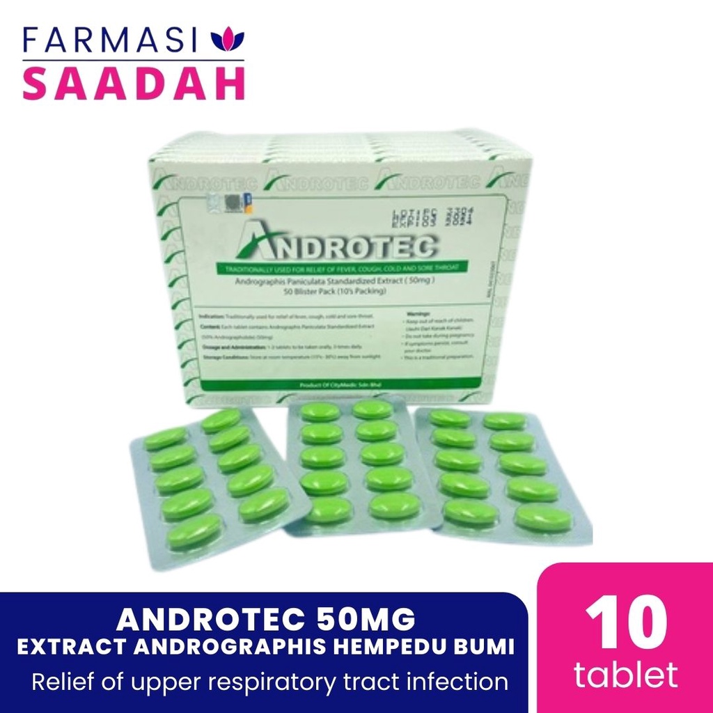 ANDROPROTEC 50MG (EXTRACT ANDROGRAPHIS HEMPEDU BUMI) TAB 10'S (batuk ...