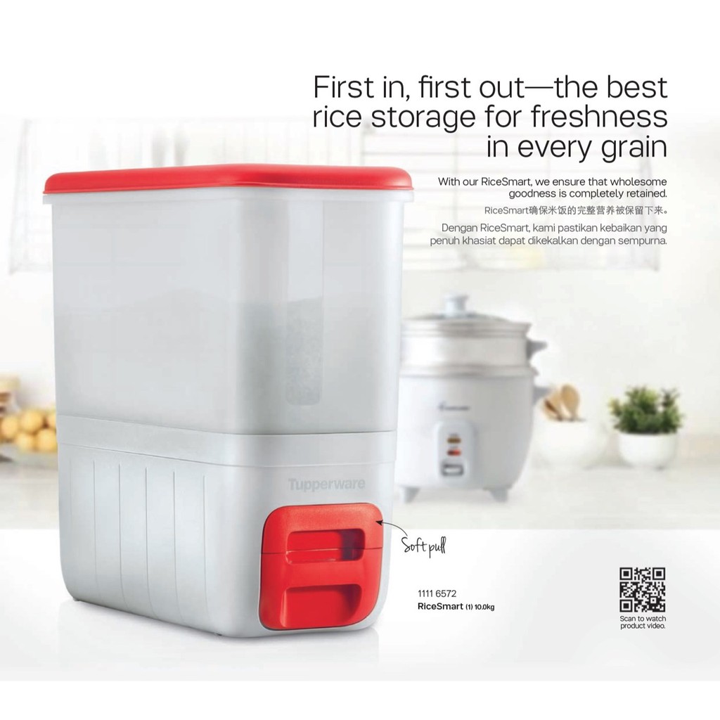 Original Tupperware RiceSmart 10.0kg RICE DISPENSER | Shopee Malaysia