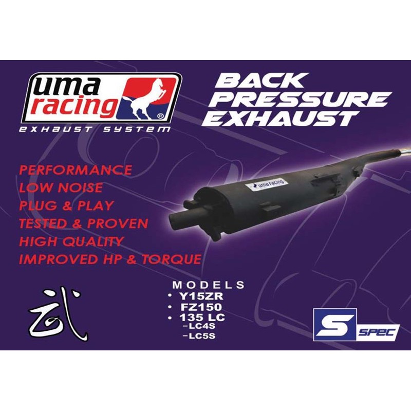 UMA RACING EXHAUST PIPE - Y15Z0R / Y16 /Lc4s /Lc5s/RS BACK PRESSURE ...