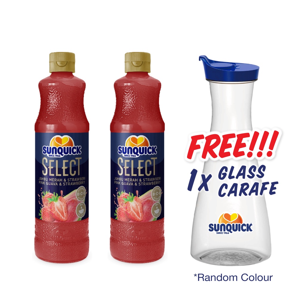 Sunquick Concentrate Pink Guava & Strawberry (700ml x 2) [Free Sunquick ...