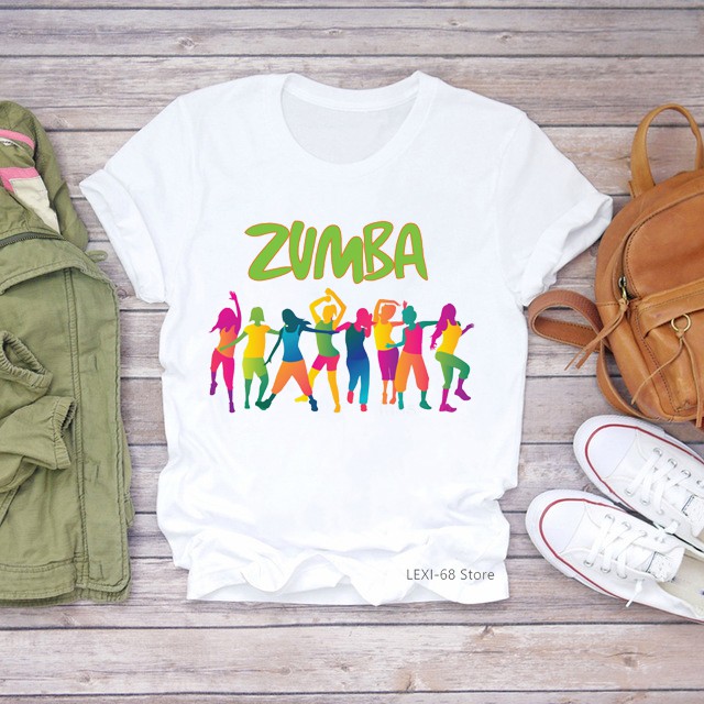 2020 hot sale rainbow zumba dancer print t shirts women graphic tshirt ...