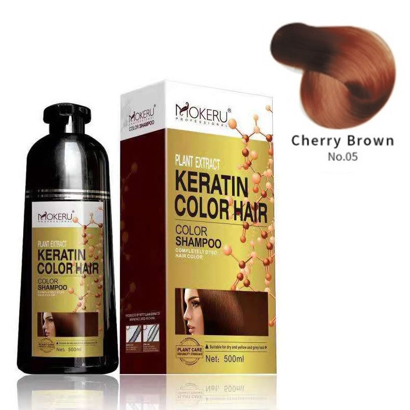 Mokeru Professional Argan Oil Hair Dye Color Shampoo (500ml) | Shopee ...