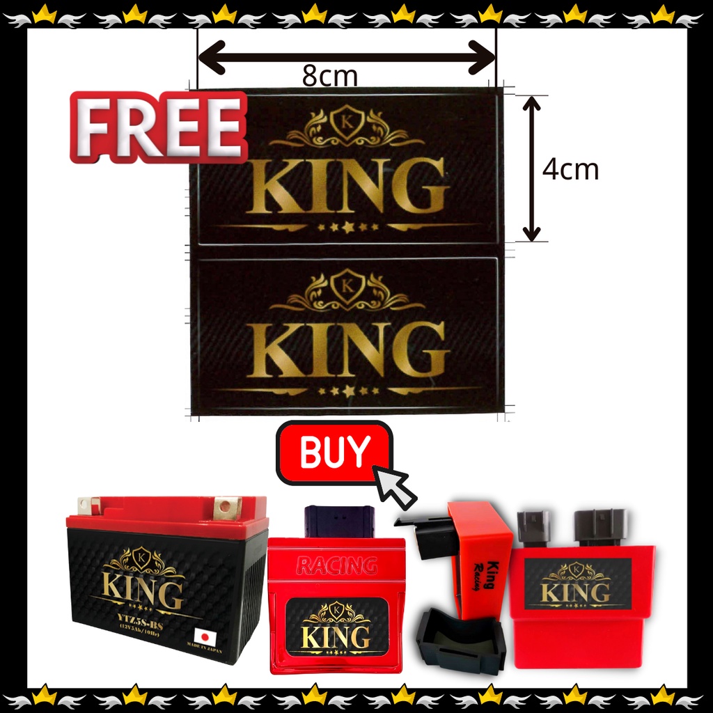 [READY STOCK] 2PCS/SET KING Sticker/Motorcycle Sticker KING YTZ5S-BS ...