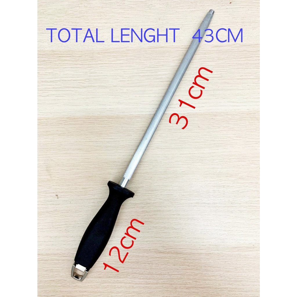 KUALITI TERBAIK - Sharpening Steel Stick Honing Rod 12'' Kitchen Knife ...