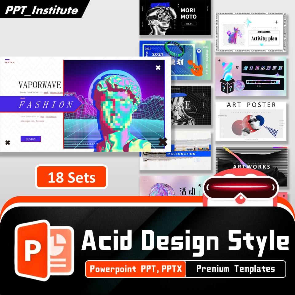 🔥 Powerpoint Template - 18 Sets Acid Design 🔥 Premium PowerPoint ...