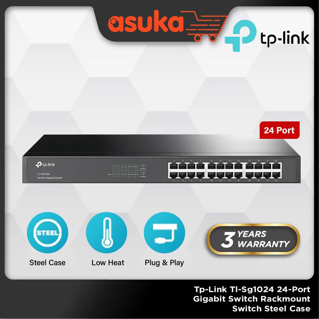 Tp-Link Tl-Sg1024 24-Port Gigabit Switch Rackmount Switch Steel Case ...