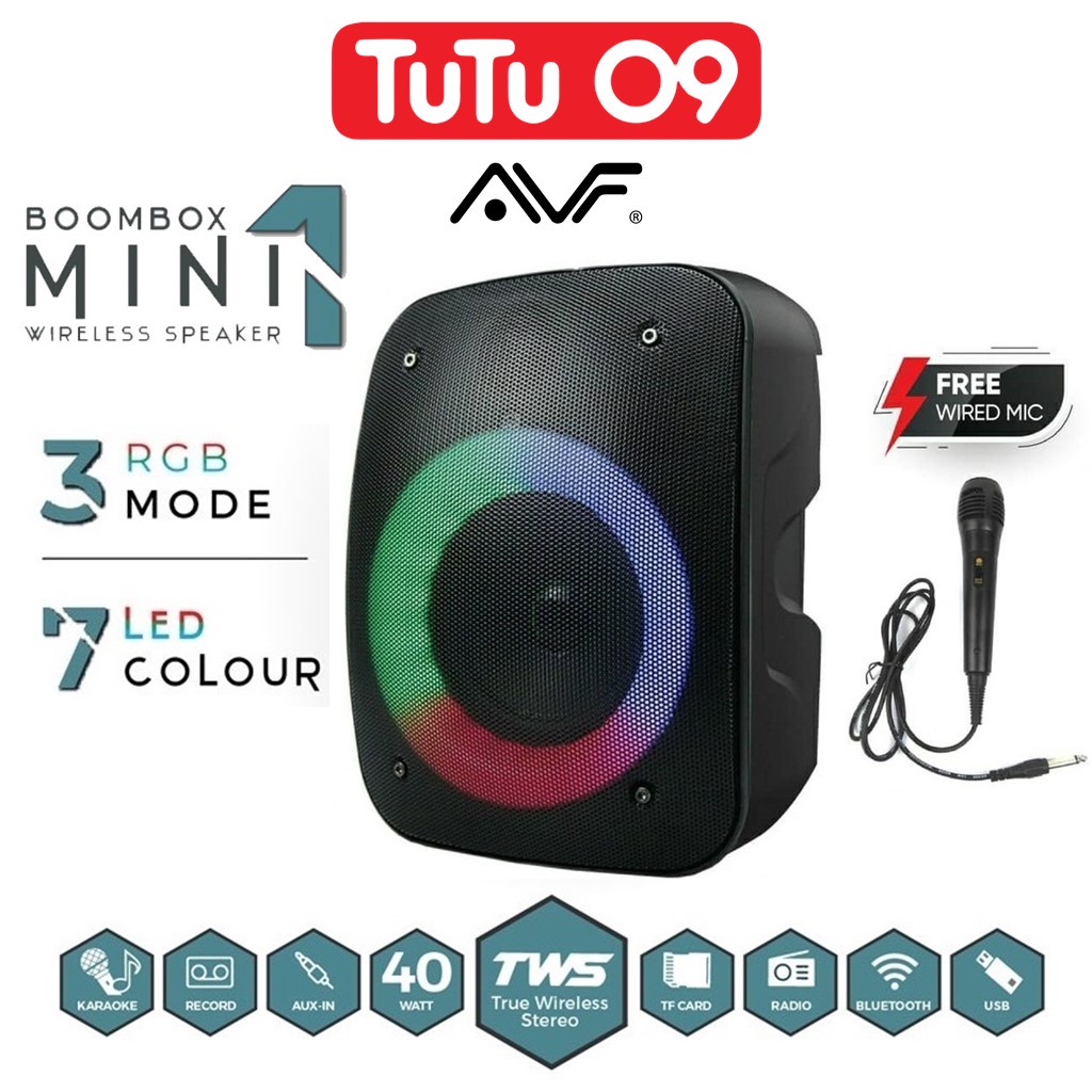 AVF Boombox MINI 1 TWS Portable Bluetooth Speaker Rechargeable free 1x ...