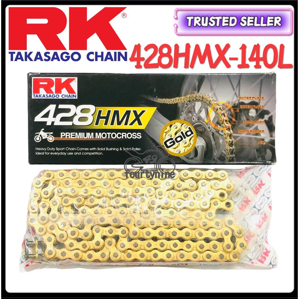 100% ORIGINAL RK 428HMX 140L HEAVY DUTY PREMIUM MOTO CROSS GOLD CHAIN ...