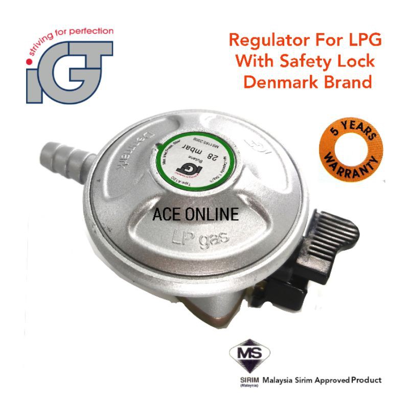 IGT Type A120 Gas Regulator for LPG W/O EFV With SAFETY LOCK (Denmark ...