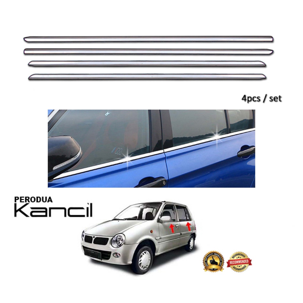 Perodua Kancil Window Trim Chrome Lining / Door Belt Moulding (4pcs ...