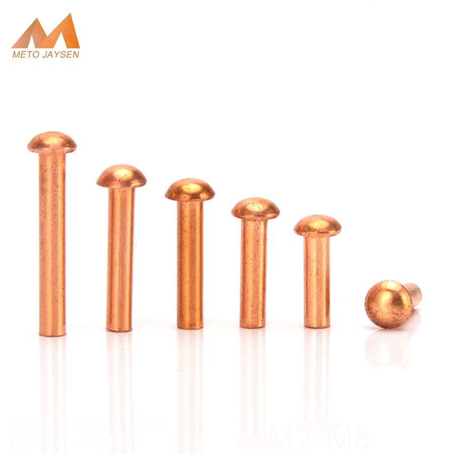 Brass Cup Head Rivet M2.5 M3 Copper Pan Head Solid Rivets Half Round ...