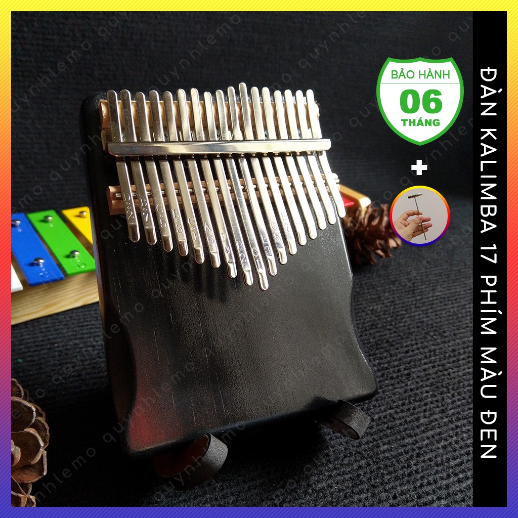 Manhogany QUYNHLEMO 17-key solid wood Kalimba with tuning hammer, 17 ...