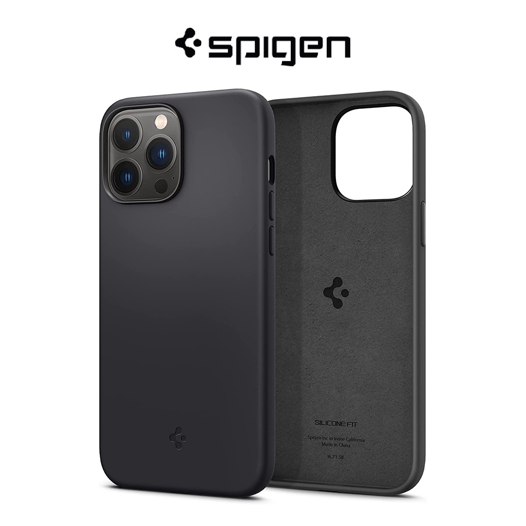 Spigen iPhone 13 Pro Max Case Silicone Fit Casing Soft Matte Silicone ...