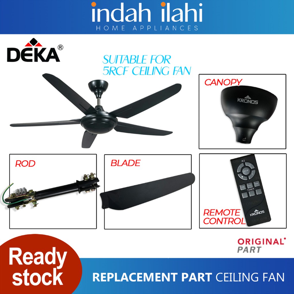Deka 5 blade ceiling fan 56” 5RCF pegganti bilah Accessories compitable ...