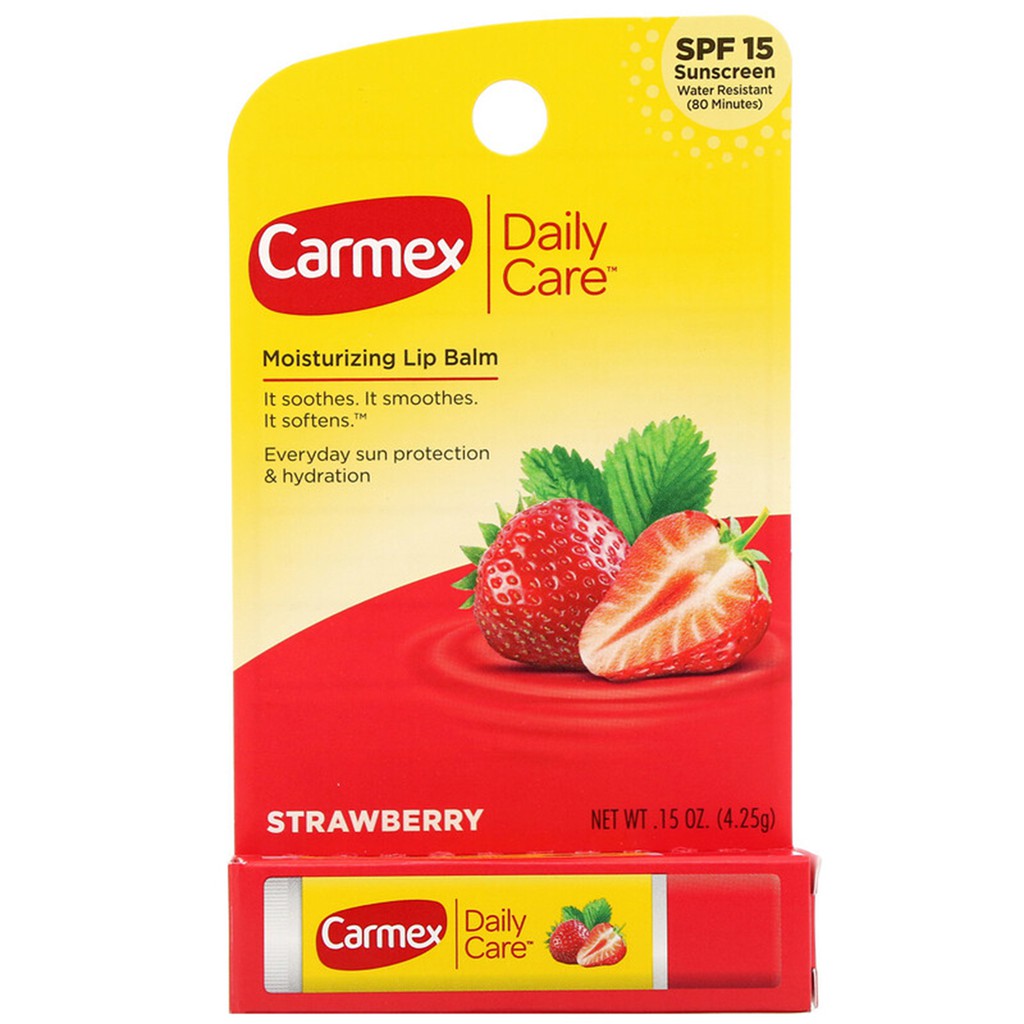 Carmex Daily Care Lip Balm Strawberry / Cherry / wintergreen / Mixed ...
