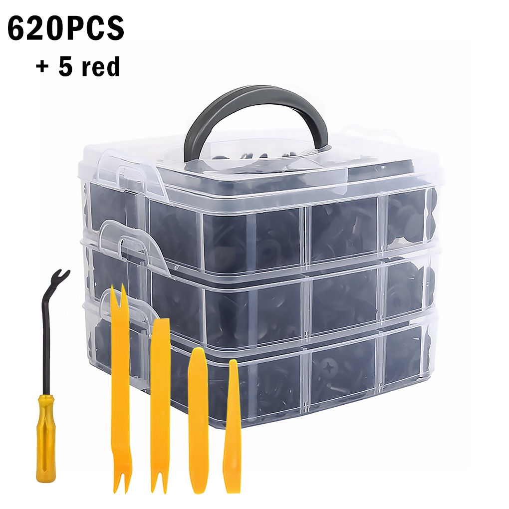 🍀Universal🍀620PCS automobile rivet bumper fender plastic trim clip ...