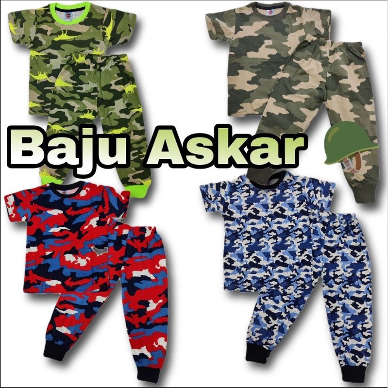 Baju Tidur Budak Baju Askar 🥼 Pyjamas Army Camouflage Kids FusionTex ...