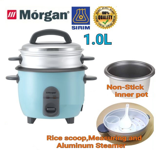 Morgan MRC-TD610NS 1.0L Non-stick Inner Pot Rice Cooker with Steamer ...