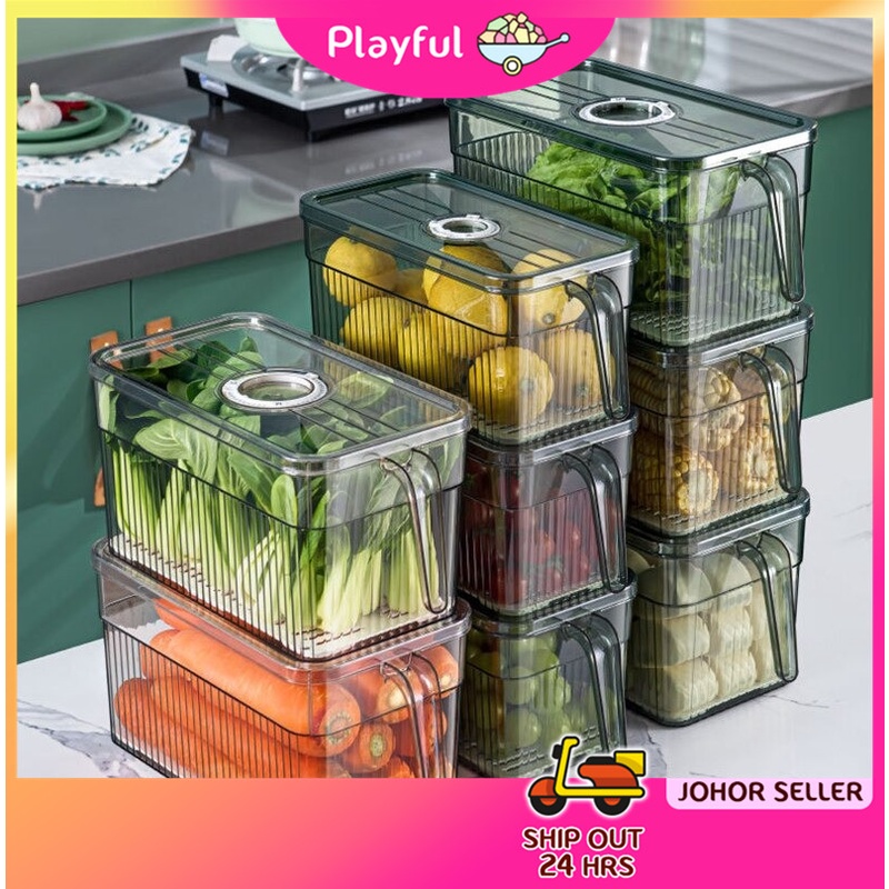【PLAYFUL】Refrigerator Storage Kitchen Food Keep Fresh Storage Box ...